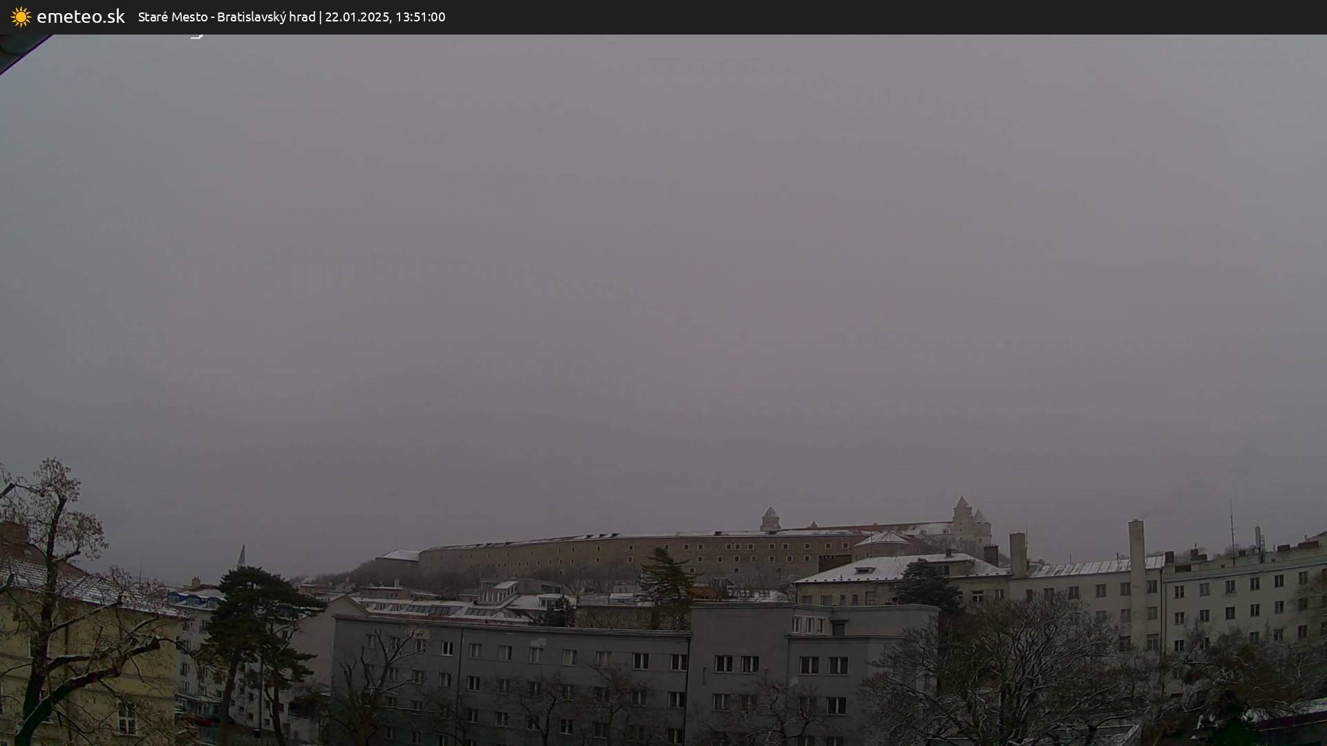 Webkamera Bratislavský hrad - Archív: 22.01.2025, 13:51 | eMeteo.sk